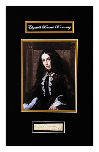 Elizabeth Barrett Browning Original Signature Cut Museum Framed Ready ...