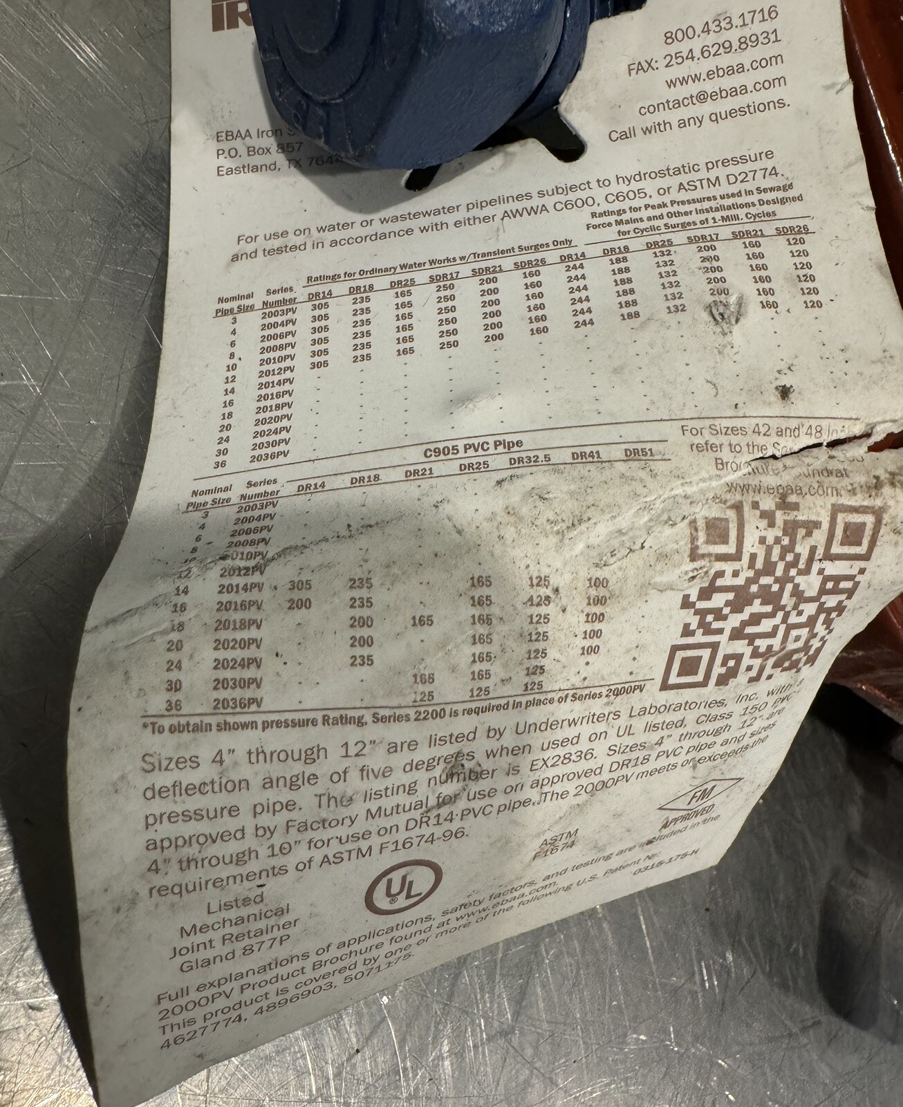 EBAA Iron 2000PV Megalug Mechanical Joint Support For PVC NEW! FREE ...