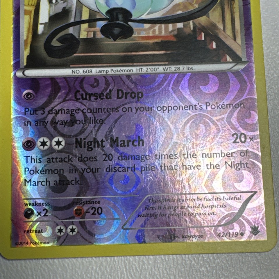 Pokémon TCG Lampent 42/119 XY Phantom Forces Reverse Holo Uncommon Card ...