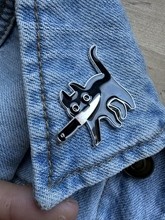 Cat Knife Pins Ladies Brooch Pin Badge Cat Animal Animal Kitchen Knife ...