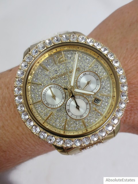 Michael Kors Layton 42mm Gold-Tone Stainless Steel Case and Bracelet ...