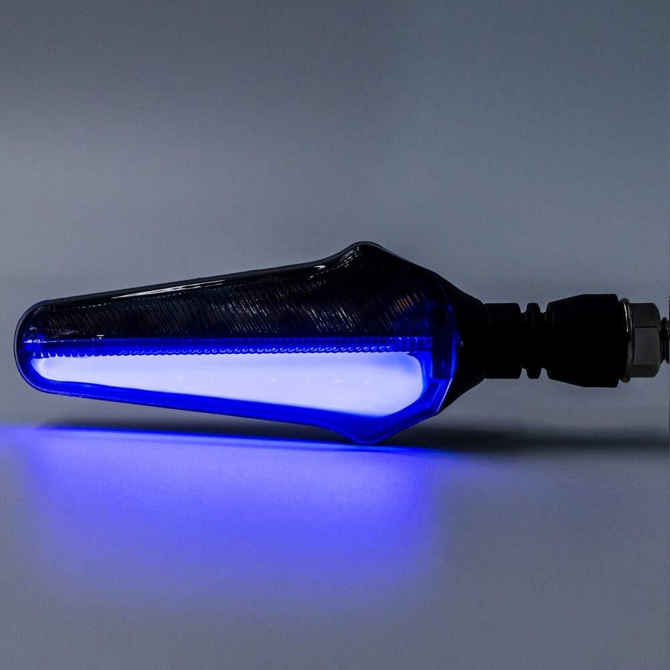 Motorcycle LED Sequential Flowing Turn Signal Indicator Lights Amber ...