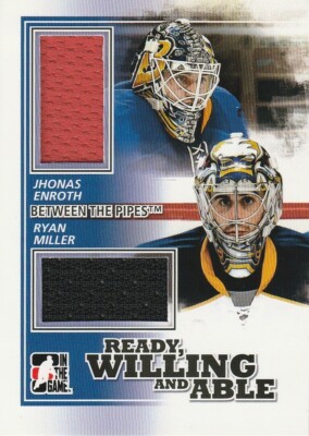 2010-11 Between The Pipes Willing and Able Jerseys Black #3 R.Miller/J ...