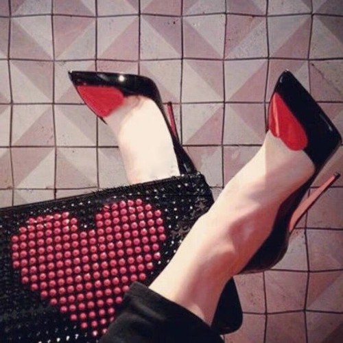 Women Pumps Red Heart Pointed Toe Stiletto Heel Dress Office Party ...