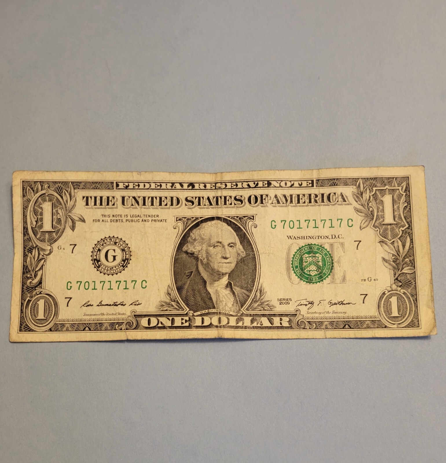 70171717 Repeater Lucky 7s TRINARY $1 Fancy Serial Number | eBay