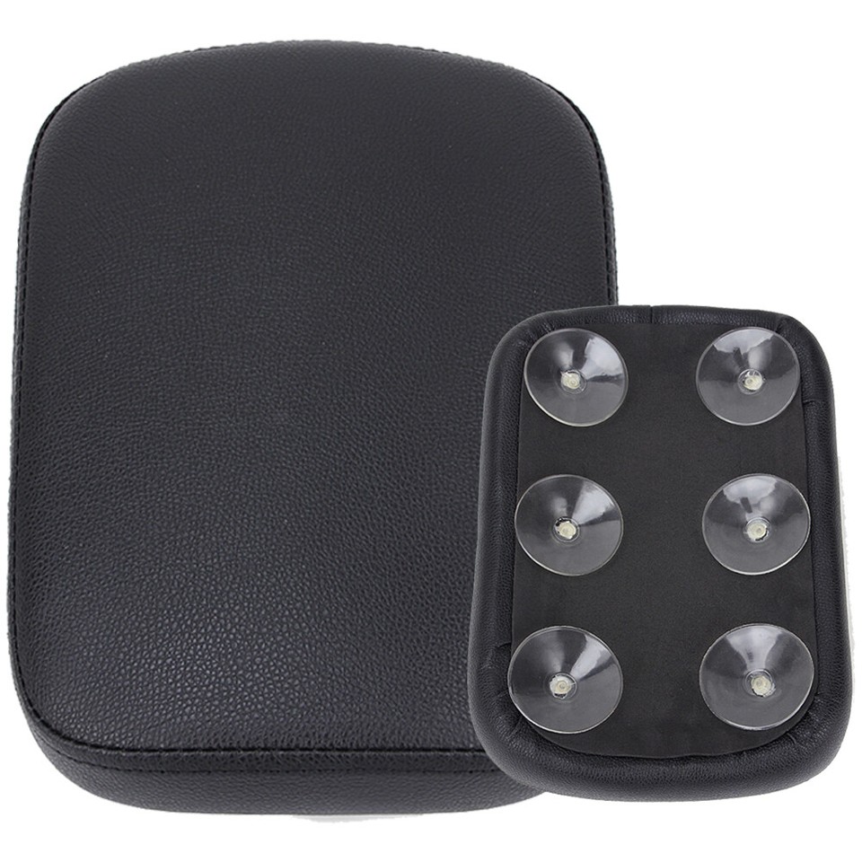 Rectangle Pillion Passenger Pad Seat | Black | Leather | 6 Suction Cups ...
