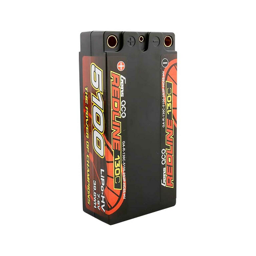 Gens Ace Redline Series 5100mAh 2S2P 7.6V 130C HardCase HV Shorty Lipo ...