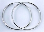 Continuous 4 mm Wire Sterling Silver Hoops - .925 Pure Silver- Most ...