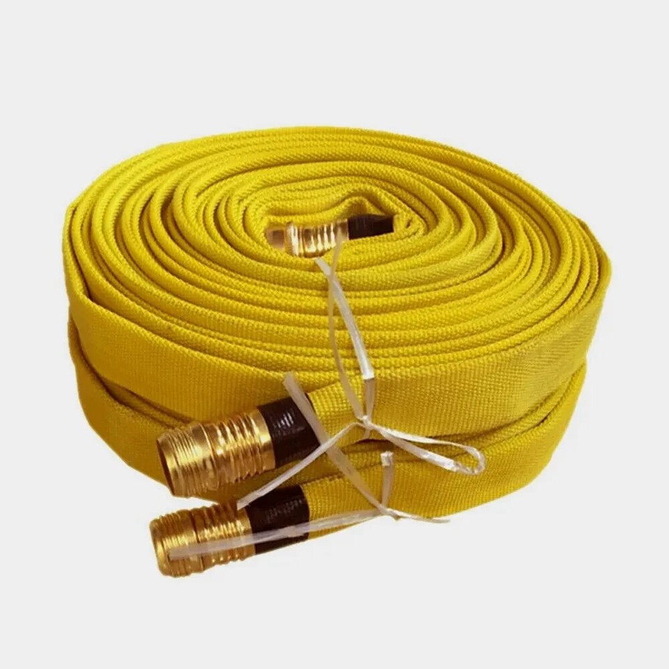 Forestry Grade 3/4" Lay Flat Fire Hose with Garden hose Thread, YELLOW ...
