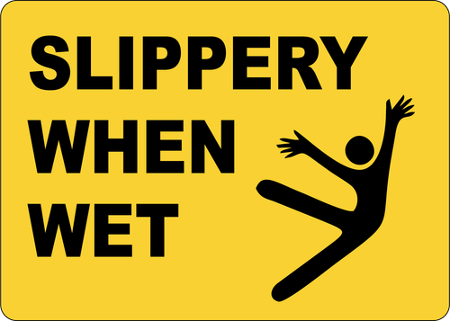 OSHA CAUTION: SLIPPERY WHEN WET| Laminated Vinyl Decal Sticker Label | eBay