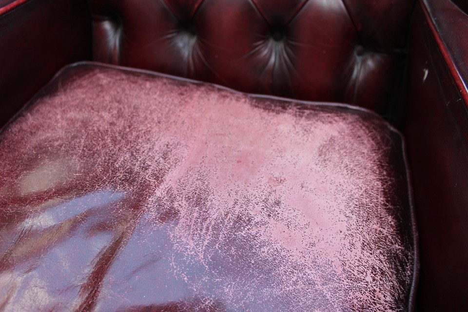 Quality Real Leather Wing Chair High Back Chesterfield Queen Anne ...