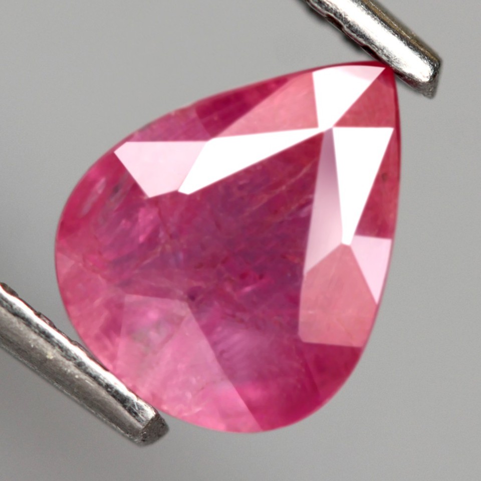 0,99 quilates Piedras preciosas naturales rubí rosa rojizo pera faceta ...