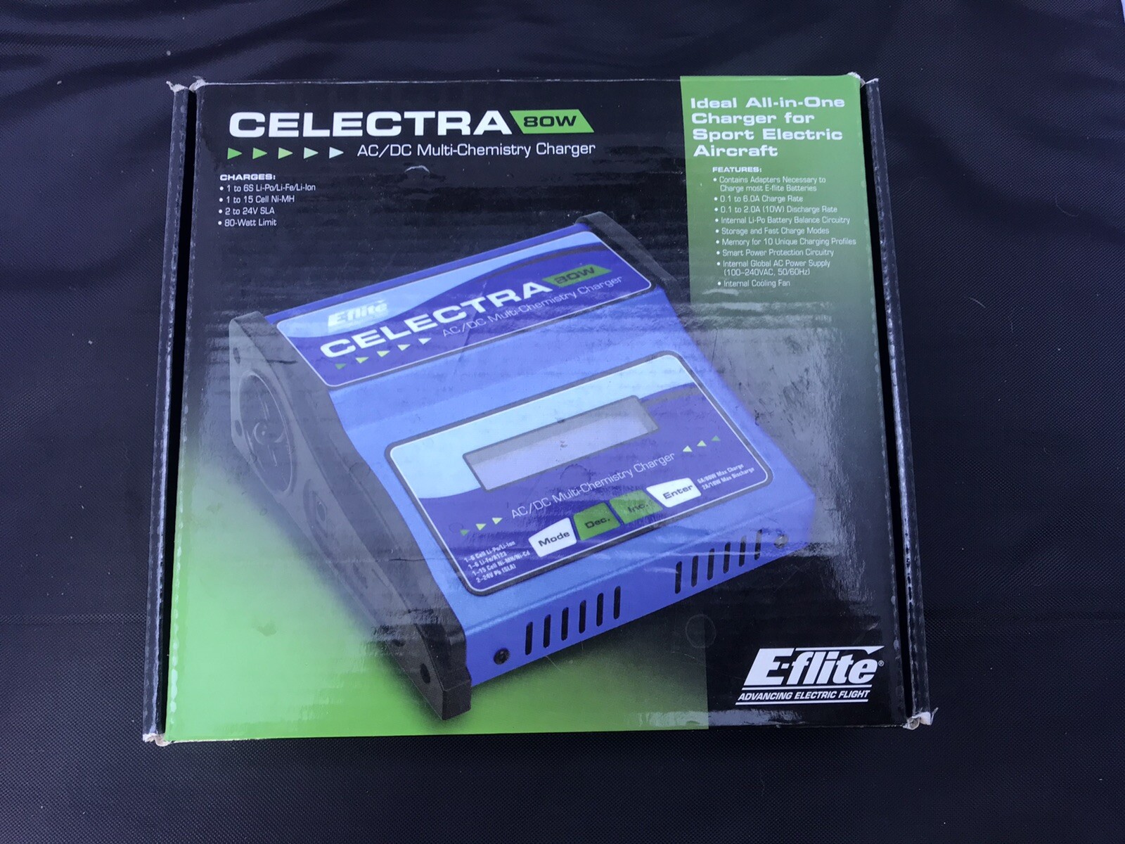 E-Flite Celectra EFLC3025 80W AC/DC Multi-Chemistry Battery Charger ...