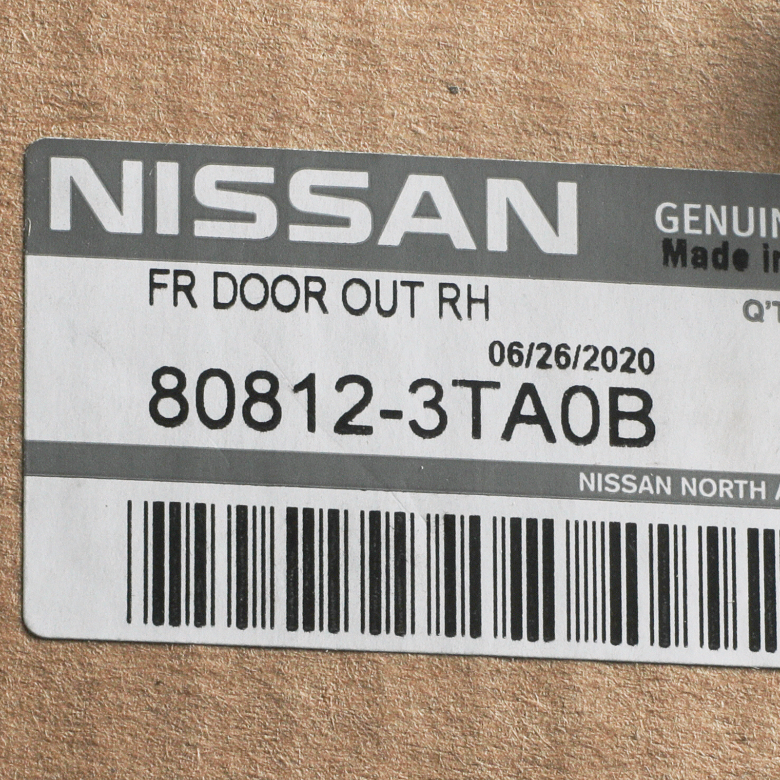 OEM 15-18 Nissan Altima Right Side Front Door Panel w/ Applique Tape ...