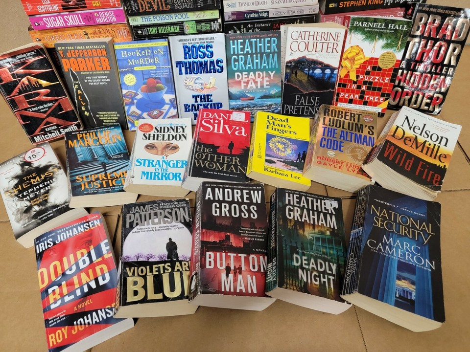 Lot of 20 Mystery Thriller Fiction Paperbacks Popular Author Books MIX ...