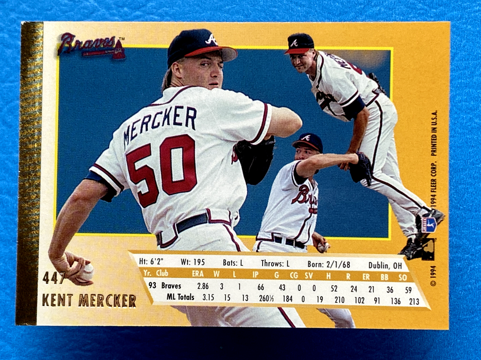 1994 Fleer Ultra Kent Mercker #447 | eBay