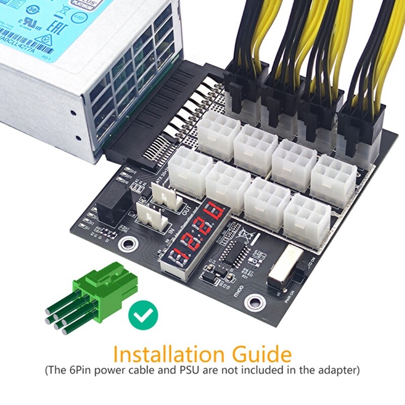 Mining Board 12 Port 6Pin Module for 500W 800W 1400W 1600W PSU with5959 ...