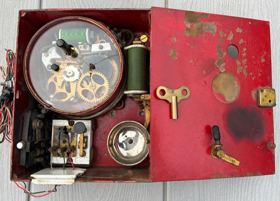 GAMEWELL FIRE ALARM TELEGRAPH INNER BOX MECHANISM TAPPER BELL & WINDING ...