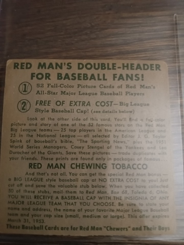 1952 1953 1954 Redman Tobacco Baseball Card Lot Of 4 | eBay