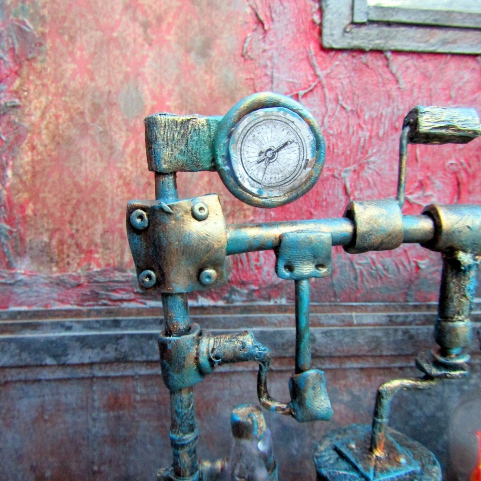 Miniature laboratory dollhouse artisan Alchemy witch Steampunk Haunted Halloween | eBay