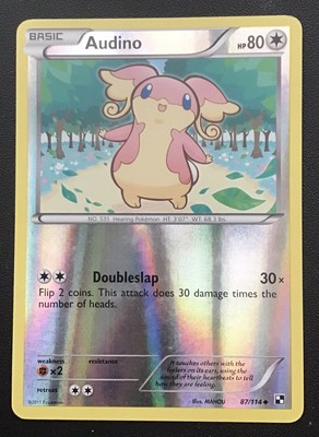 Pokemon Cards AUDINO 87/114 TCG BLACK WHITE Base Set UNCOMMON Reverse ...