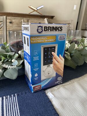 Brinks Touchscreen Electronic Deadbolt Satin Nickel Keypad Security ...