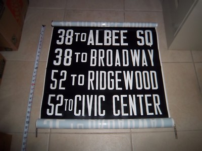 NY NYC BUS ROLL SIGN ALBEE SQUARE BROADWAY THEATER RIDGEWOOD CIVIC ...