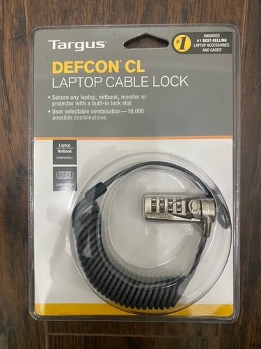 Targus Defcon CL Laptop Cable Lock 5.84 feet cable user selects ...
