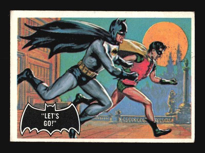 1966 Topps Batman (Black Bat Logo) #28 "Let's Go!" Exclamation point on ...