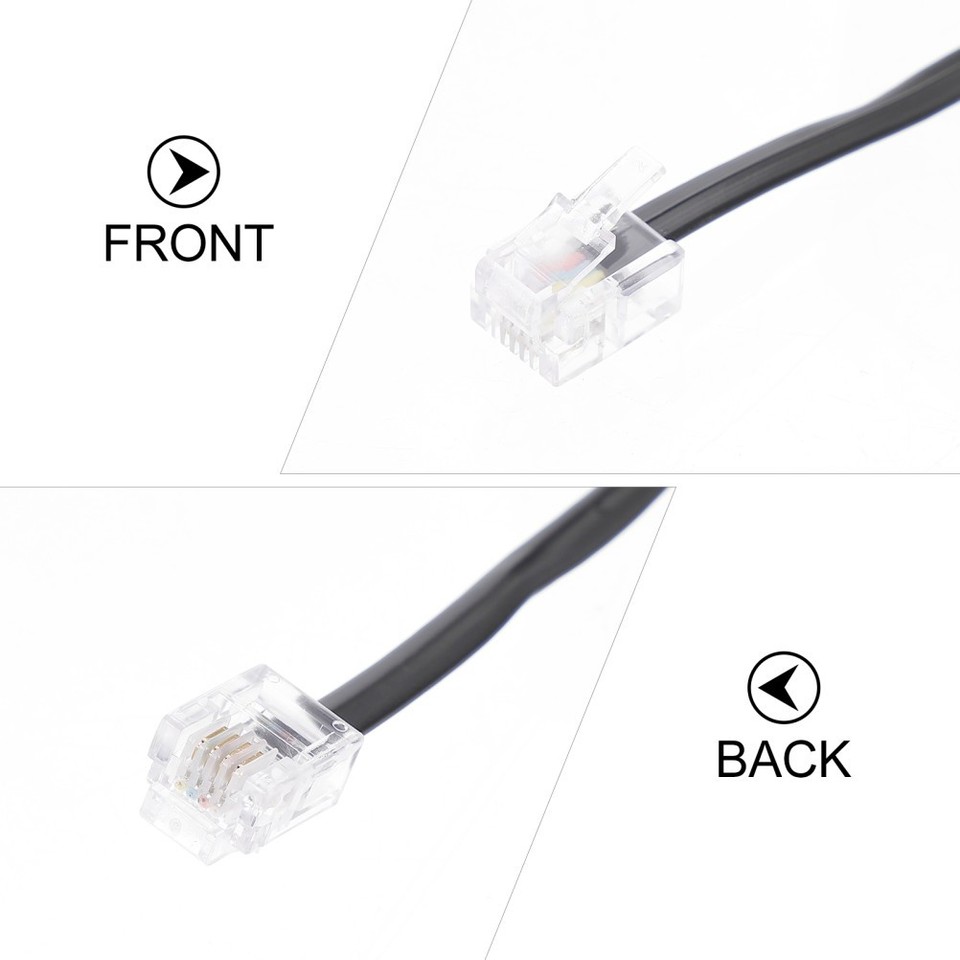 10 PCS Telephone Wire 4-Core RJ11 Port 2 Meters Flat Telephone Wire ...