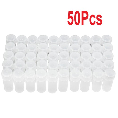 50Pcs 5ml Volume Plastic Small Bottle Vial Storage Container Sample ...