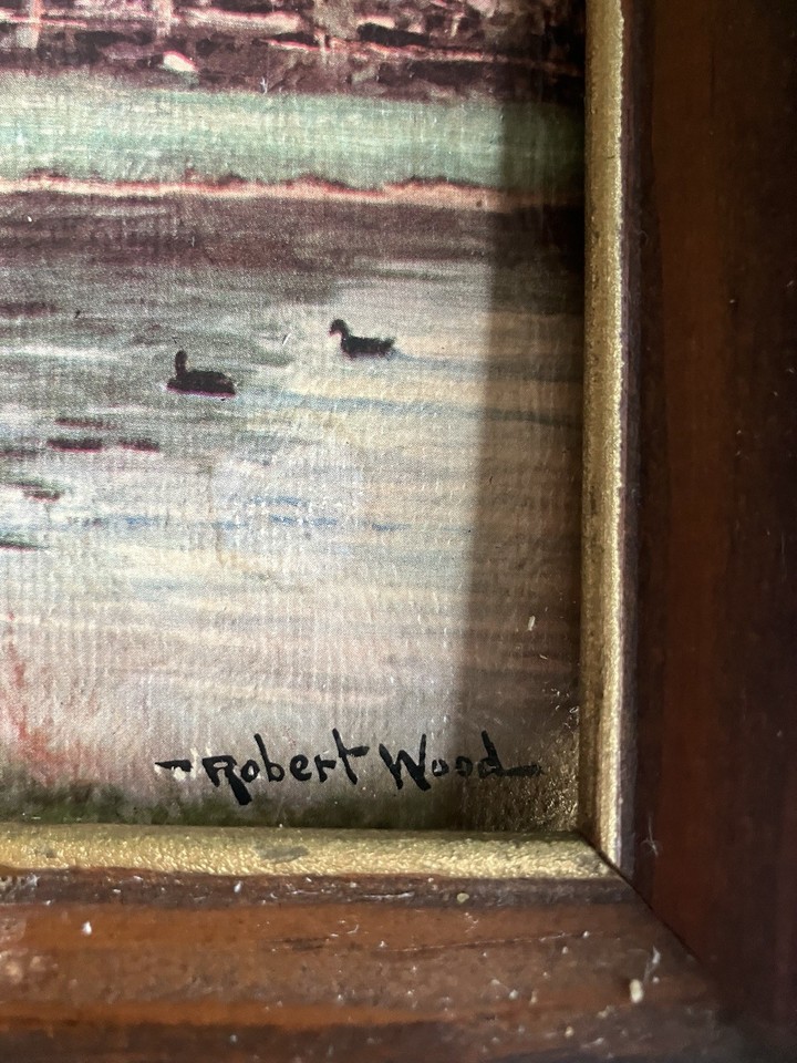 Vintage Framed Robert Wood Lithograph Prints Mountain Stream & Spring ...