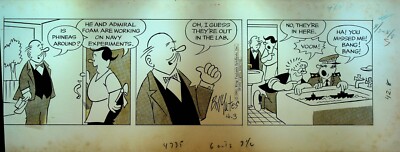 Professor Phumble Original Comic Strip Art Bill Yates April 3 1961 Navy ...