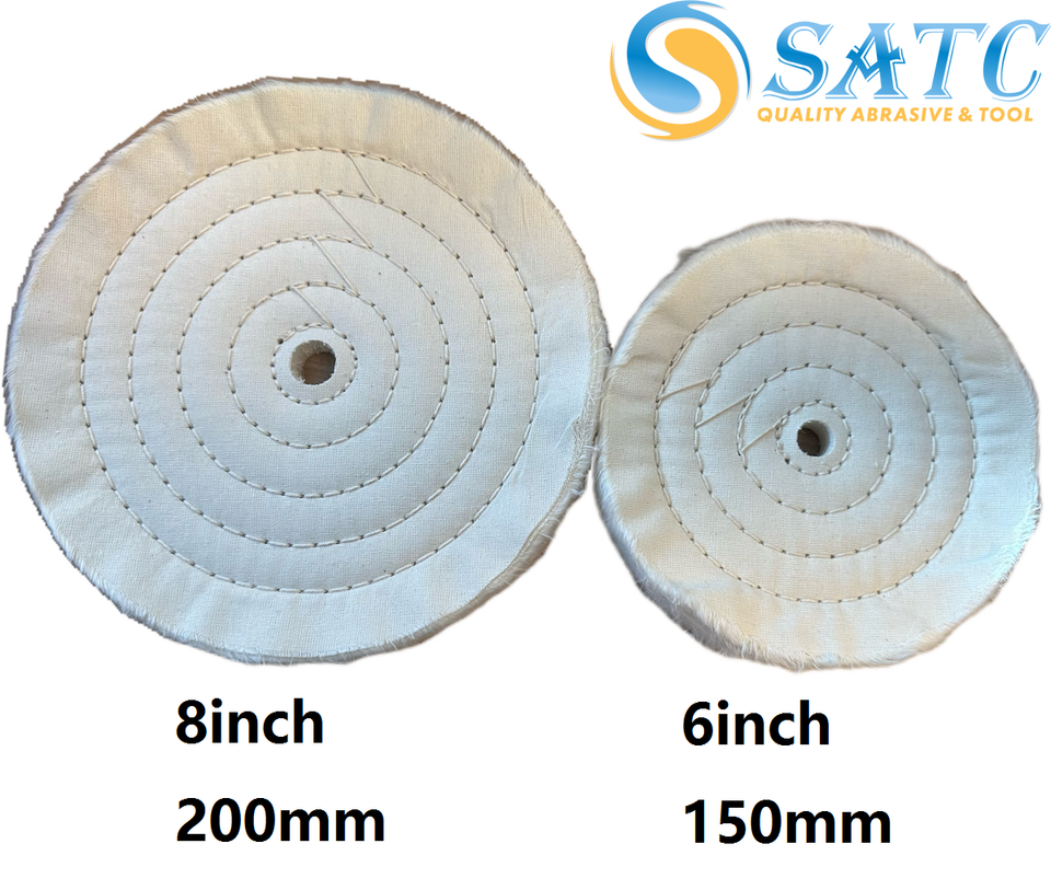 150/200mm Buffing Wheel for Polishing 5/8 inch Arbor White Yellow 40/50 ...