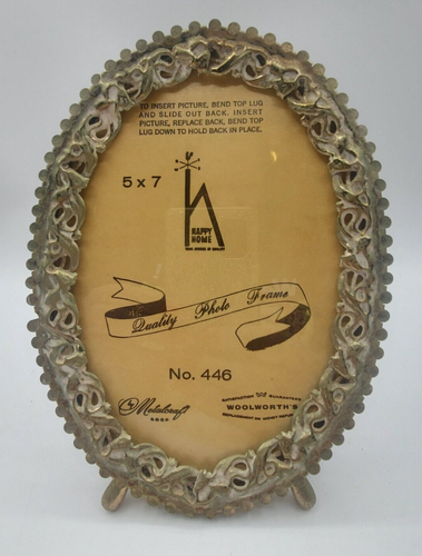 Vintage ornate 5x7 metal oval tabletop picture frame | eBay