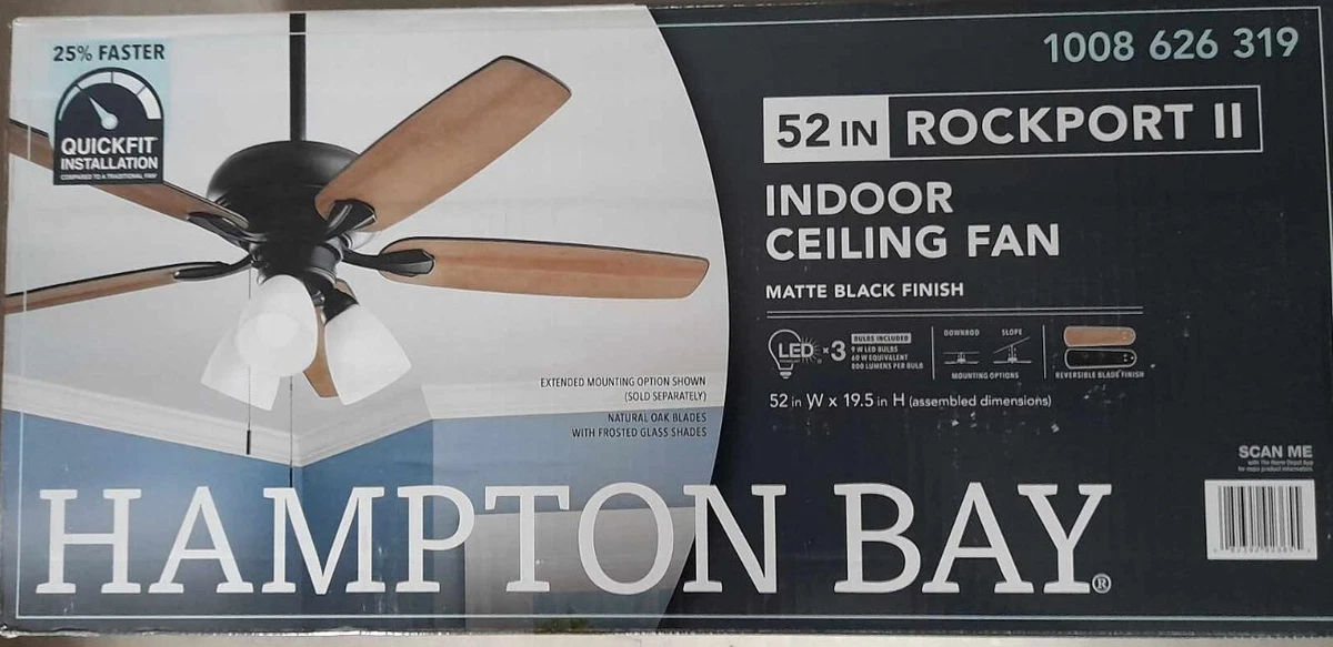 Hampton Bay Rockport 52 Inch Ceiling Fan | Shelly Lighting Hampton Bay Rockport 52 Inch Ceiling Fan | Shelly Lighting