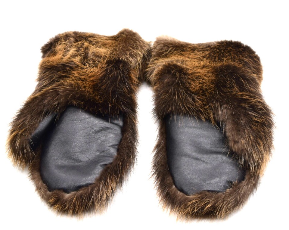 Winter Men Fur Mittens , Real Beaver Fur ( L) | eBay