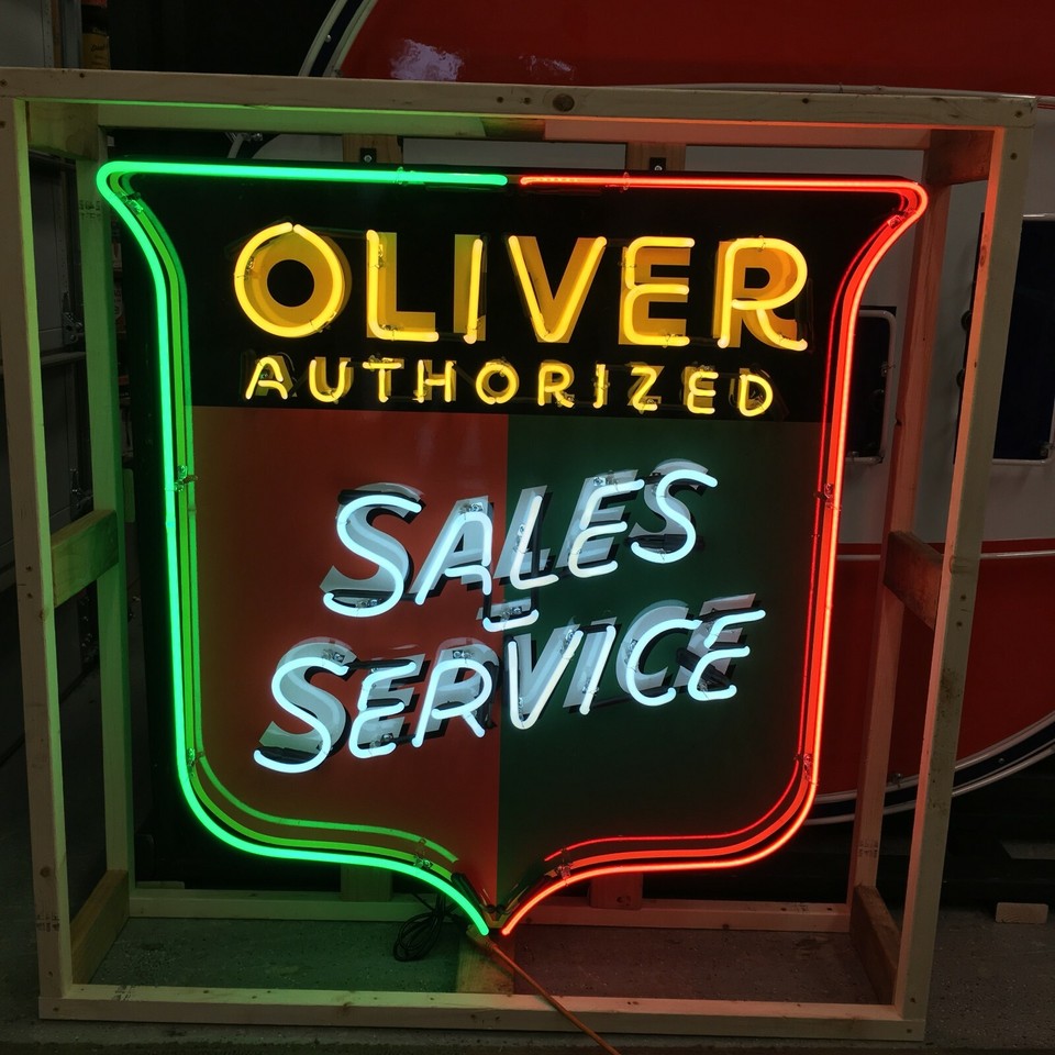 OLIVER SALES SERVICE NEON SIGN OLIVER TRACTOR SIGNS GARAGE SIGNS FOR ...