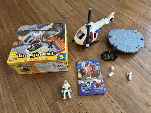 Fisher Price Imaginext RESCUE CHOPPER Helicopter Blades spin Medic Pad ...