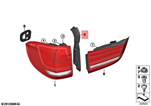 Genuine BMW F15 F85 SUV Tail Light Finisher Trunk Lid Right OEM ...