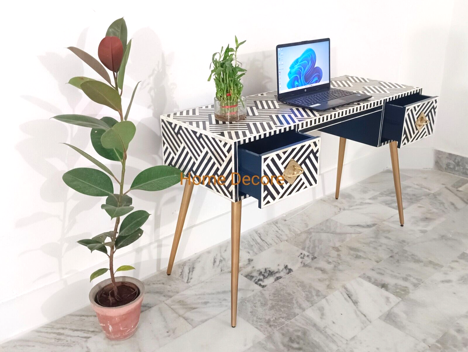 handmade bone inlay work desk, bone inlay desk, bone inlay furniture ...