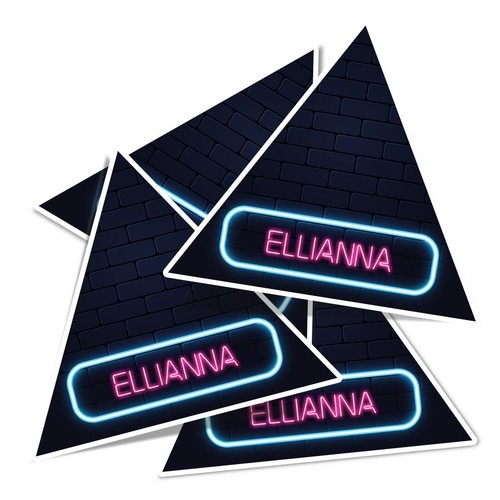 4x Triangle Vinyl Stickers Neon Sign Design Ellianna Name #352925 | eBay UK