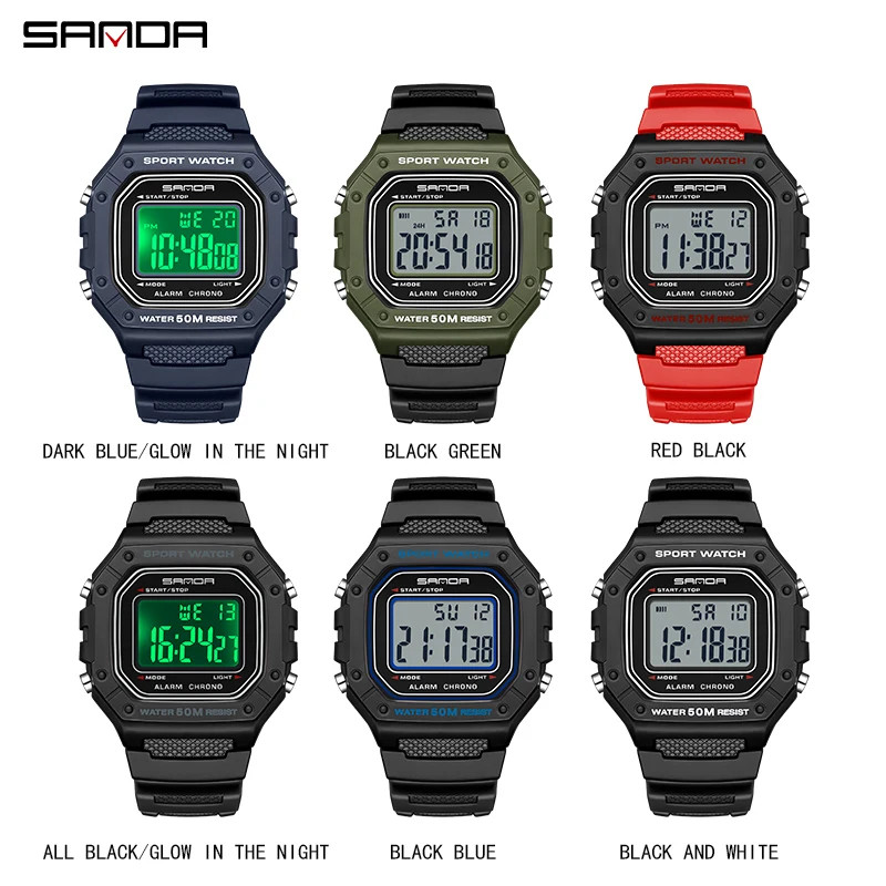 SANDA 2156 Fashion Mens Watch Military Water Resistant Sport Watches ...