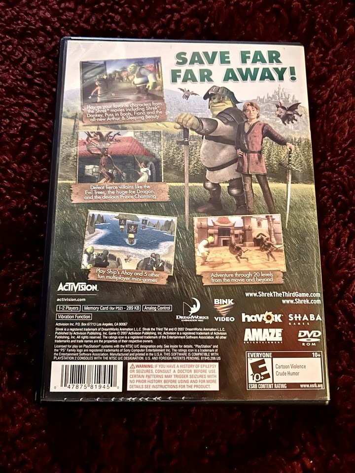 Activision Shrek the Third PS2 Disc AND Manual Included 2007 CIB | eBay
