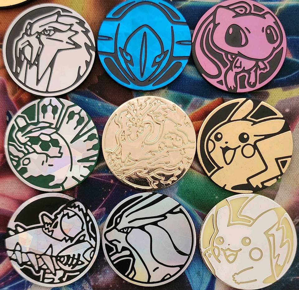 Pokemon TCG Flip Coins Lot Of 34 Coins Small Regular And Jumbo No ...