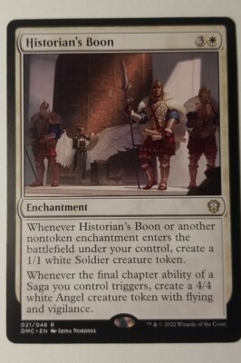 MTG Historian's Boon, Commander Dominaria, Saga Enchantment Angel ...