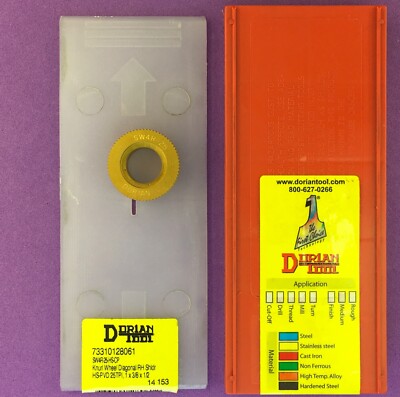 1pc Dorian SW4R-25-HS-CP Knurl Wheel Diagonal RH Shldr HS-PVD 25TPI🎯 ...