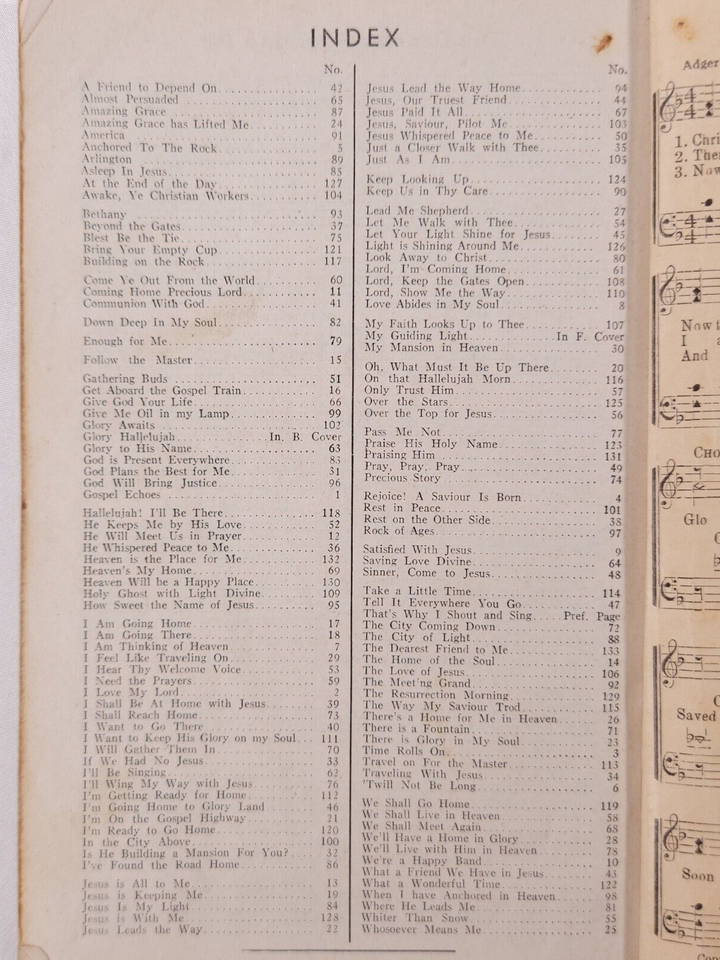 1949 Gospel Echoes James D. Vaughn Hymnal Hymns Songbook Spiritual ...
