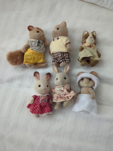 Calico Critters Sylvanian Families Mixed Lot 6 Figures Rabbit Animals ...