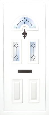 PVC uPVC White Full Door Panel 24mm 28mm 790mmx1930mm Leaded Glas | eBay UK